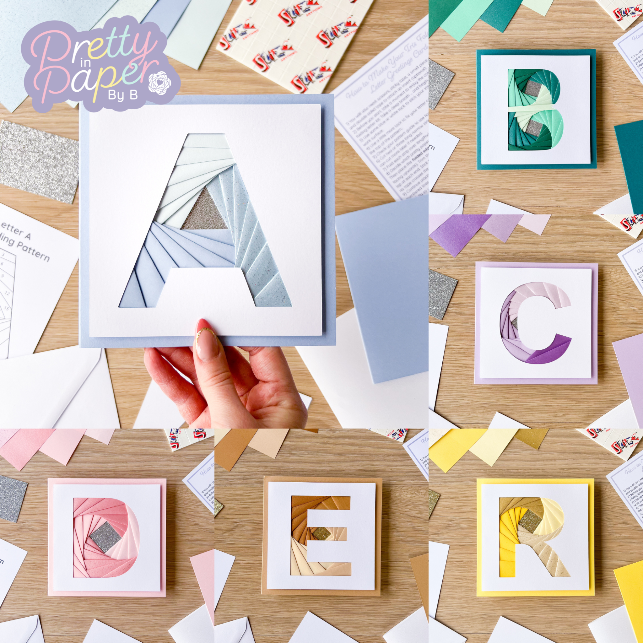 Alphabet Letter Card Making Kits | Iris Folding Initial Card Kits ...