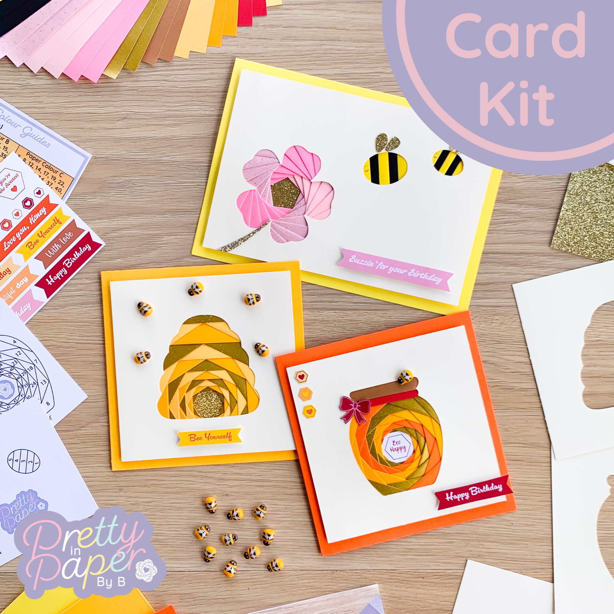 Bee Happy Card Making Kit | Iris Folding Craft Beginner - Intermediate ...