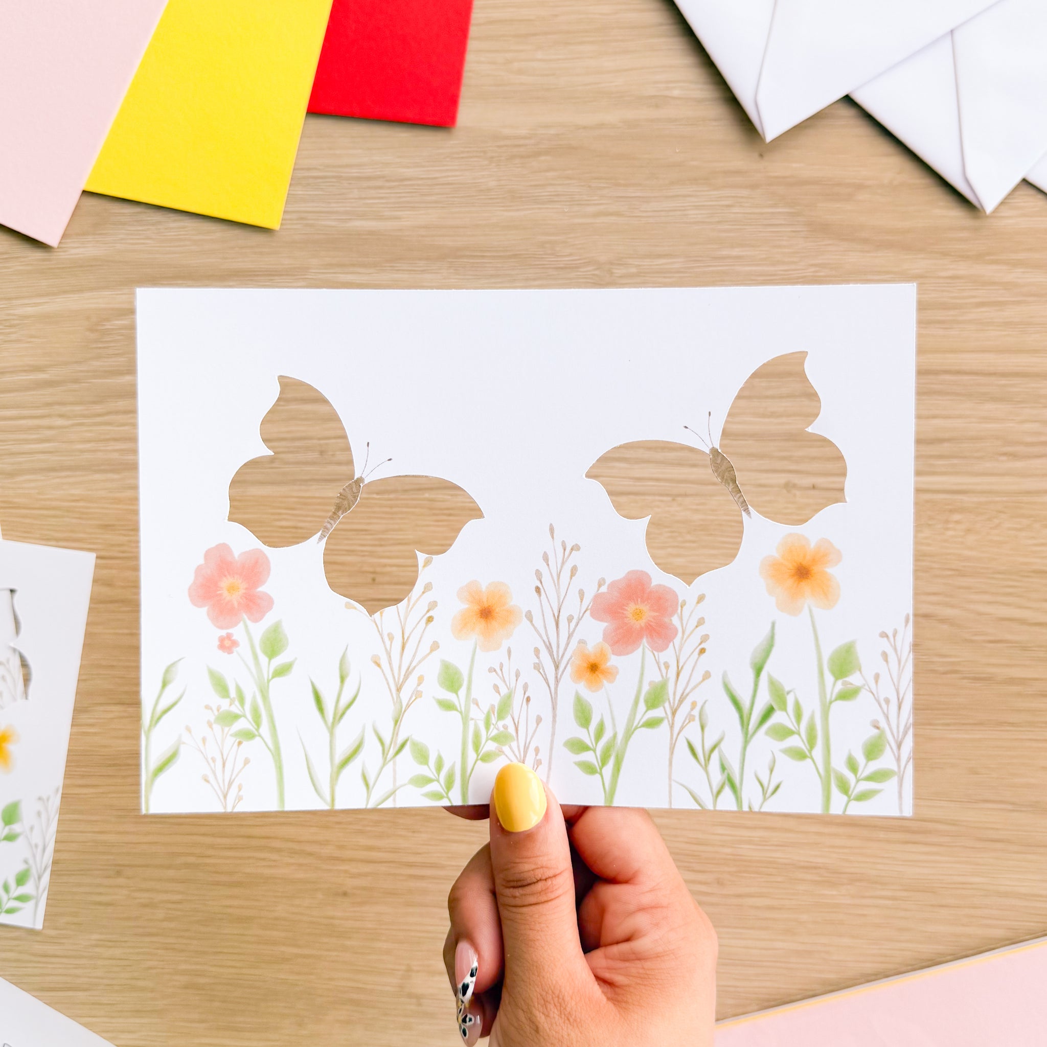Butterfly Meadow Aperture Card (Pack of 3) | 3 x PRINTED Apertures, Co ...