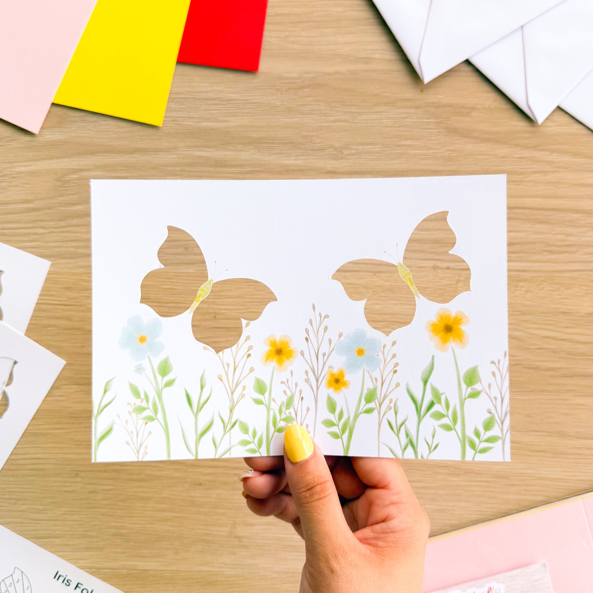 Butterfly Meadow Aperture Card (Pack of 3) | 3 x PRINTED Apertures, Co ...