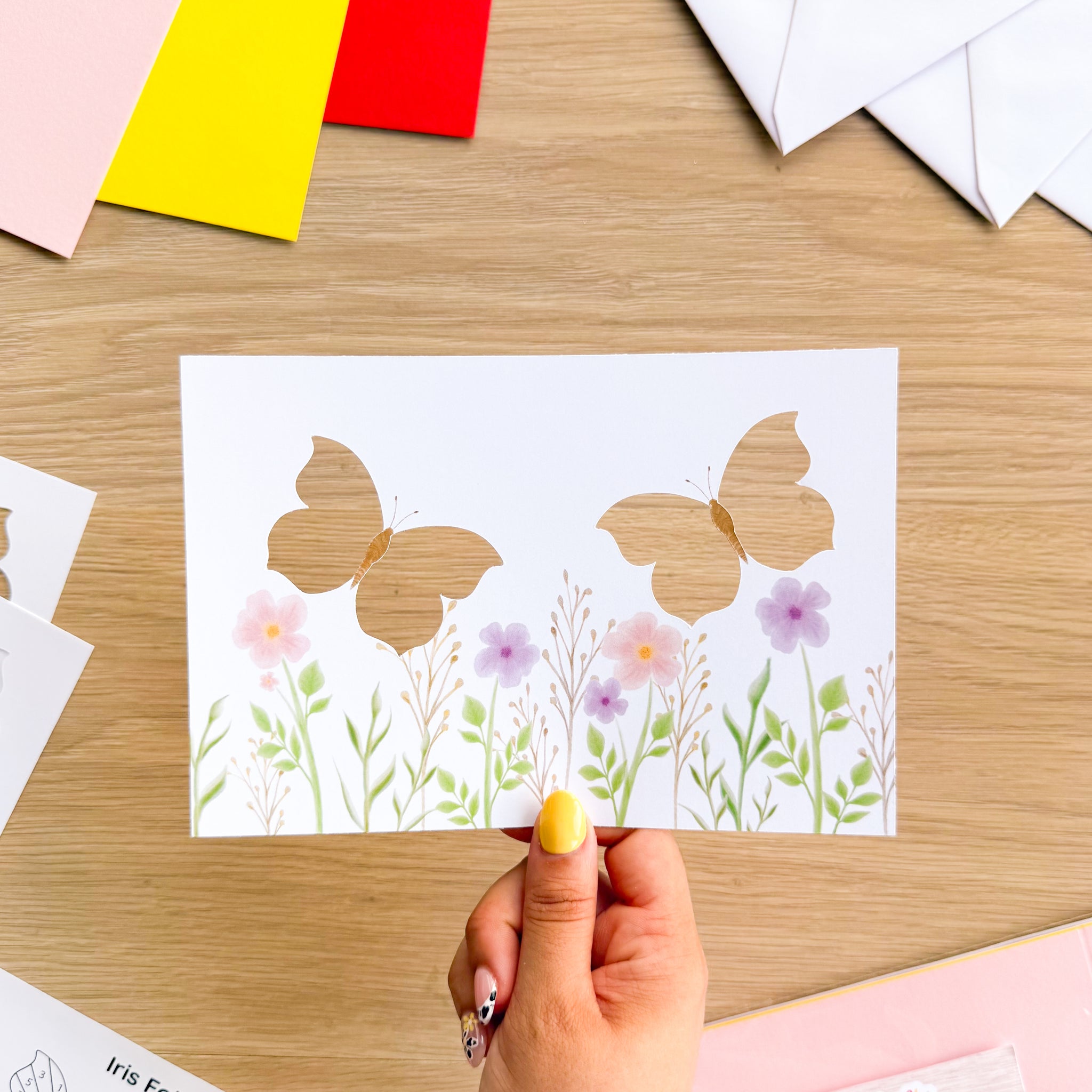 Butterfly Meadow Aperture Card (Pack of 3) | 3 x PRINTED Apertures, Co ...