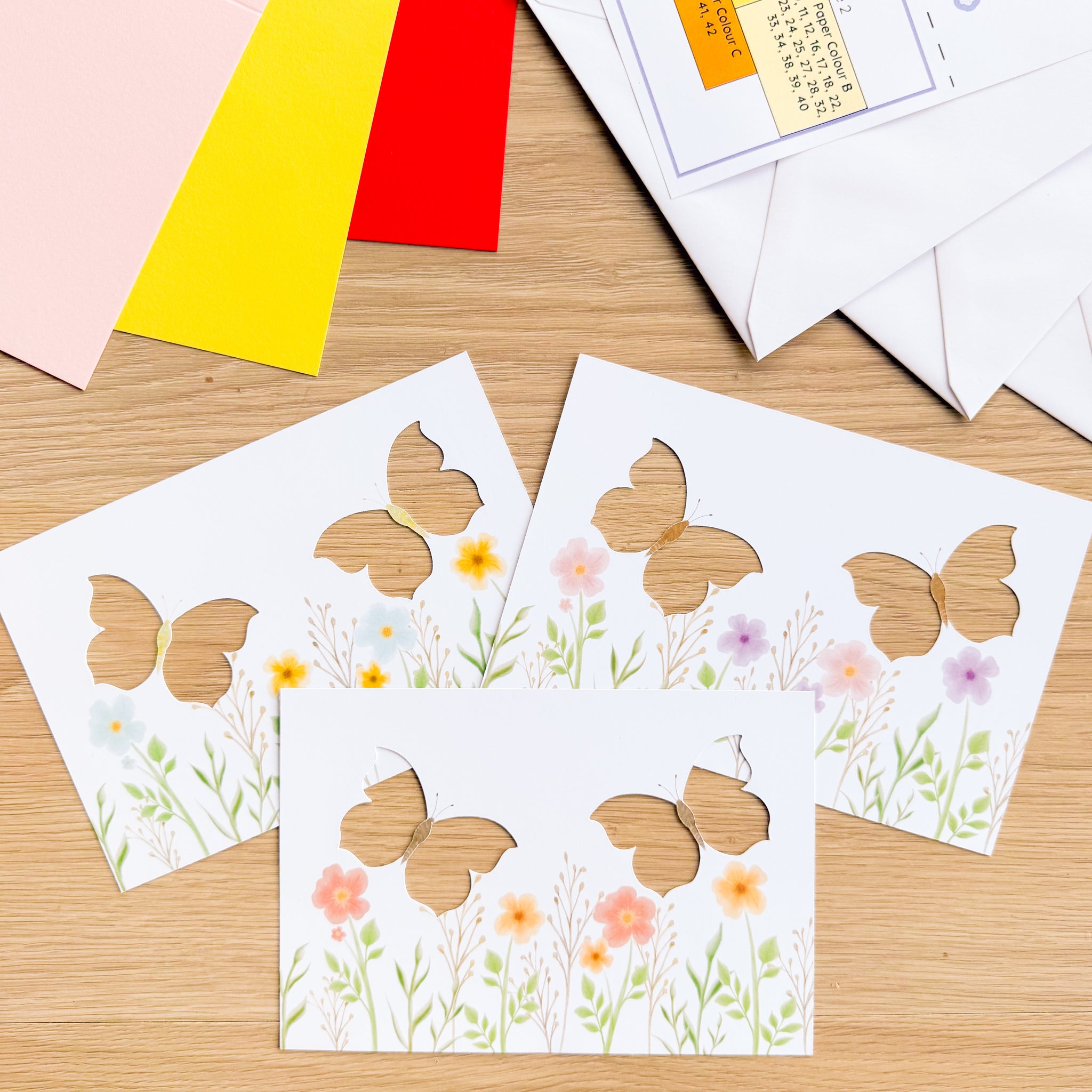Butterfly Meadow Aperture Card (Pack of 3) | 3 x PRINTED Apertures, Co ...