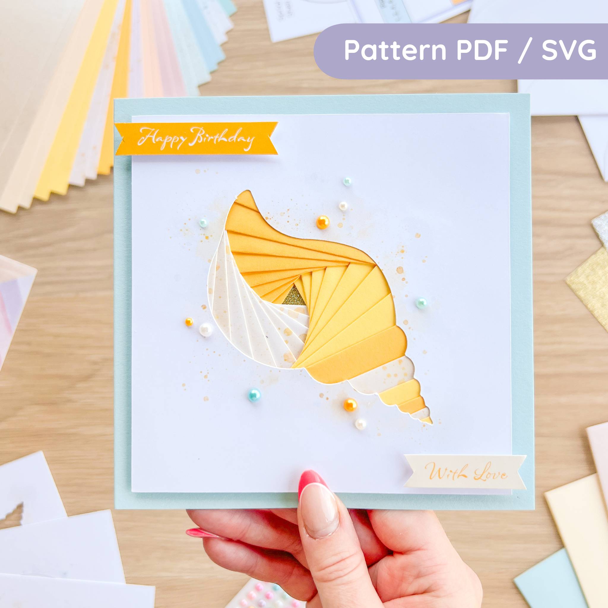 Conch Shell Iris Folding Pattern PDF & SVG | Beginner Printable Downlo ...