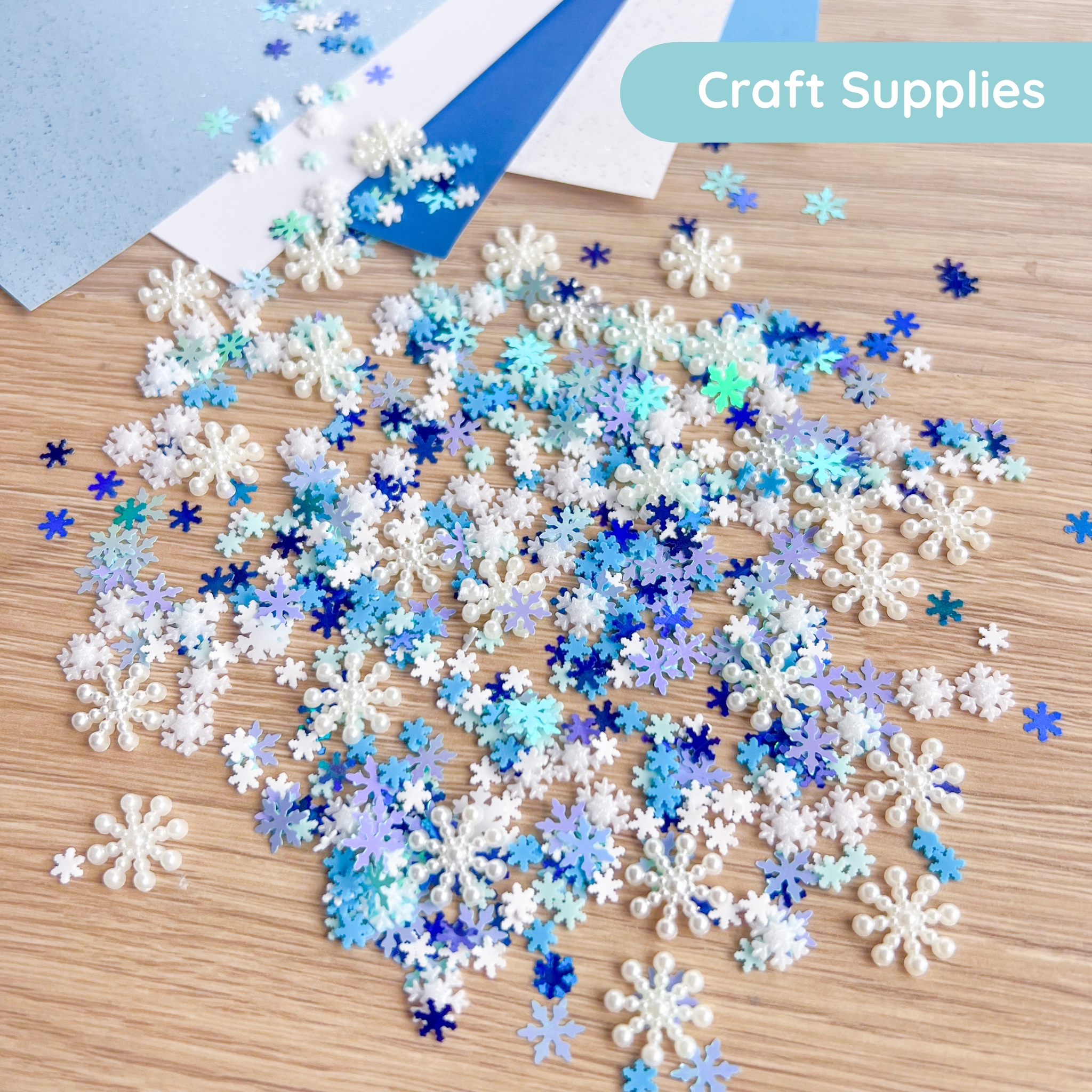 Snowflake Sparkle Embellishment Pack, 5–14mm, 400+ pcs – Craft Embelli ...