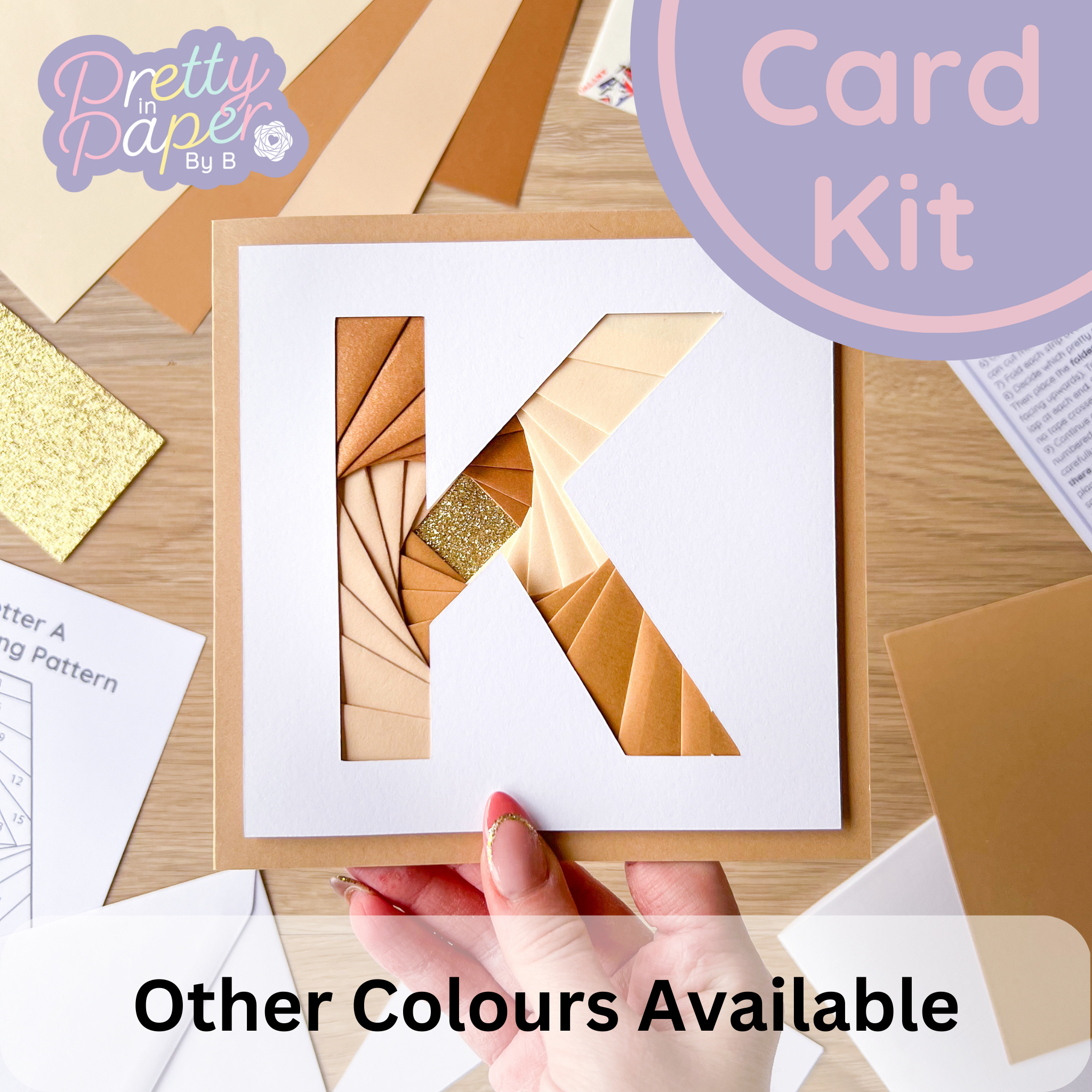Alphabet Letter K Card Kit | Iris Folding Card Making Kit | Beginner ...