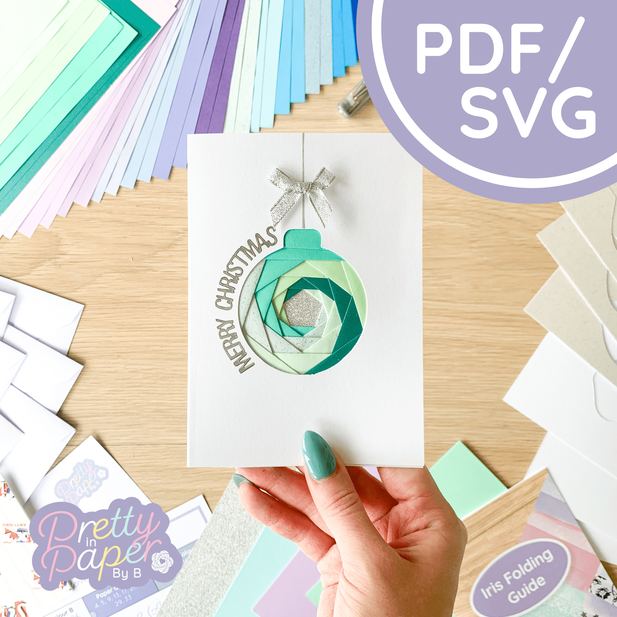 Bauble Iris Folding Pattern Round PDF & SVG | Printable Download – Pretty In Paper By B