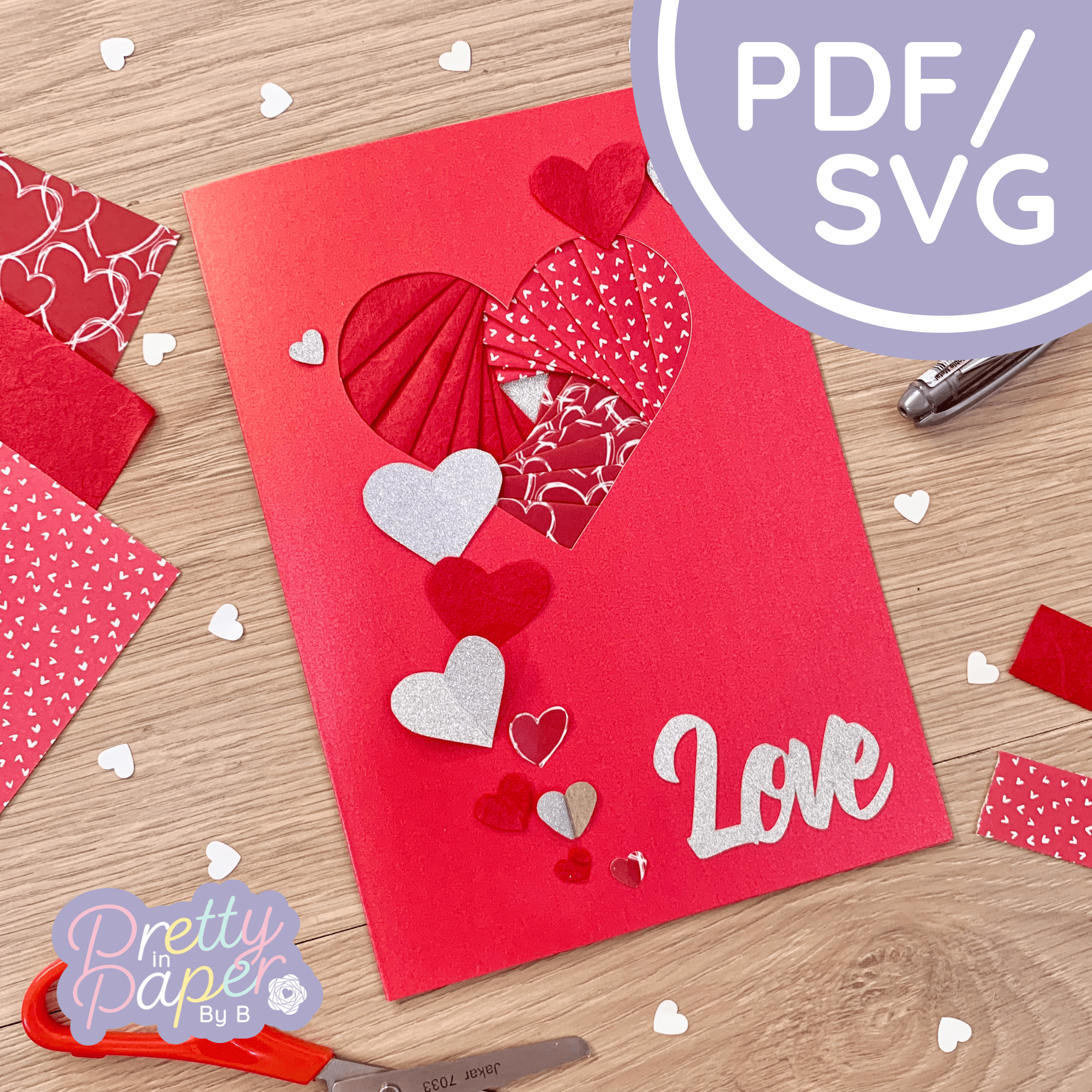 Heart Iris Folding Pattern PDF & SVG | Beginner Printable Download ...