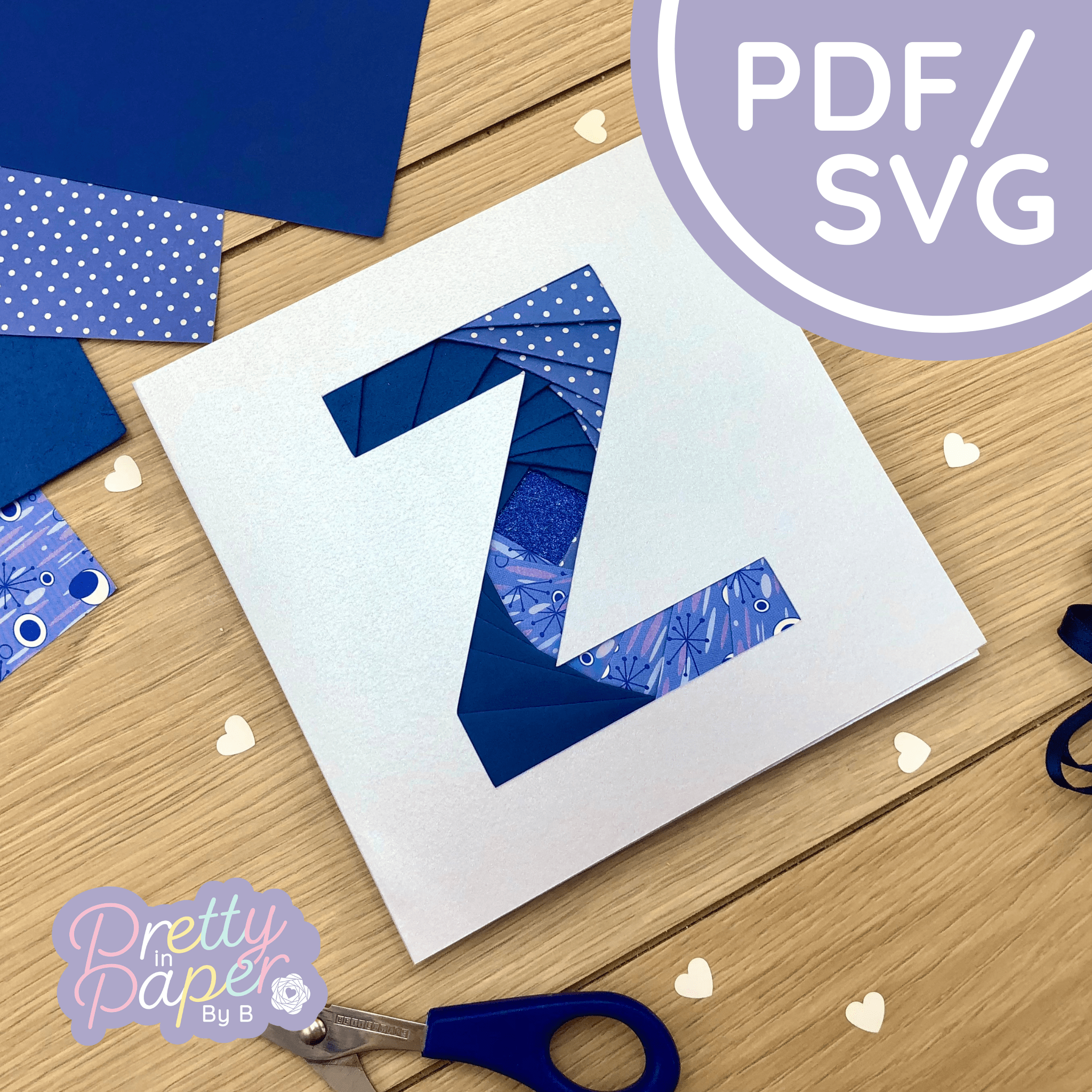 Letter Z Iris Folding Pattern Template | Alphabet PDF SVG Download ...