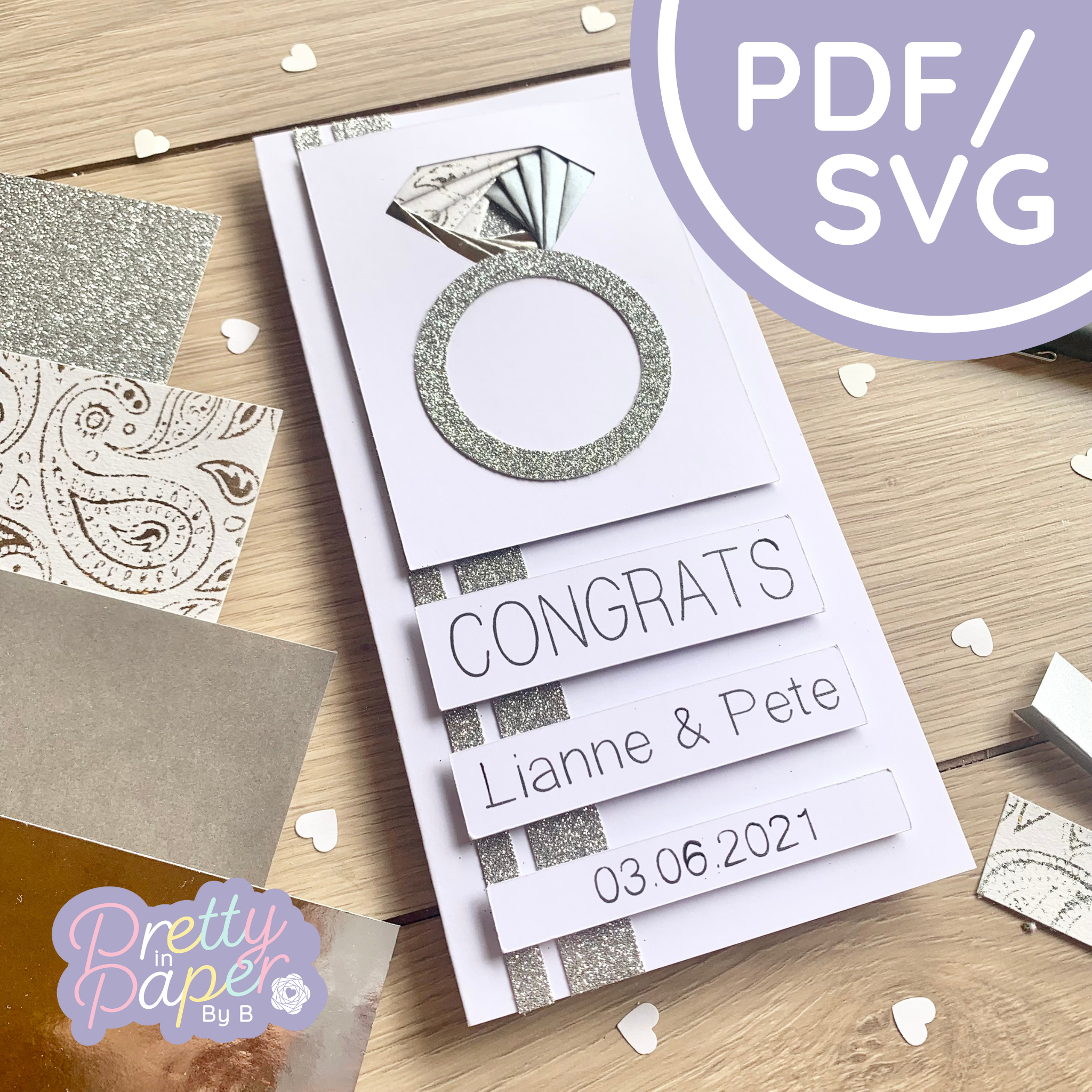 Iris Folding Diamond Ring Pattern Mini | PDF SVG Download |Card Making ...
